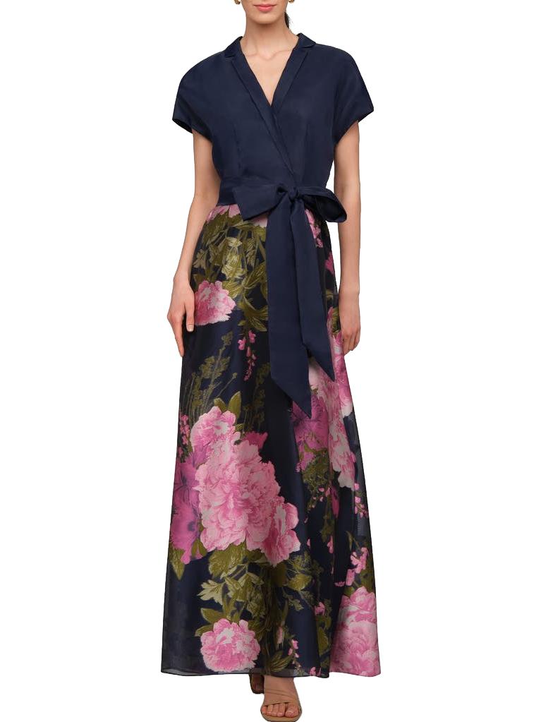 KAY UNGER Samira Tie Belt Gown